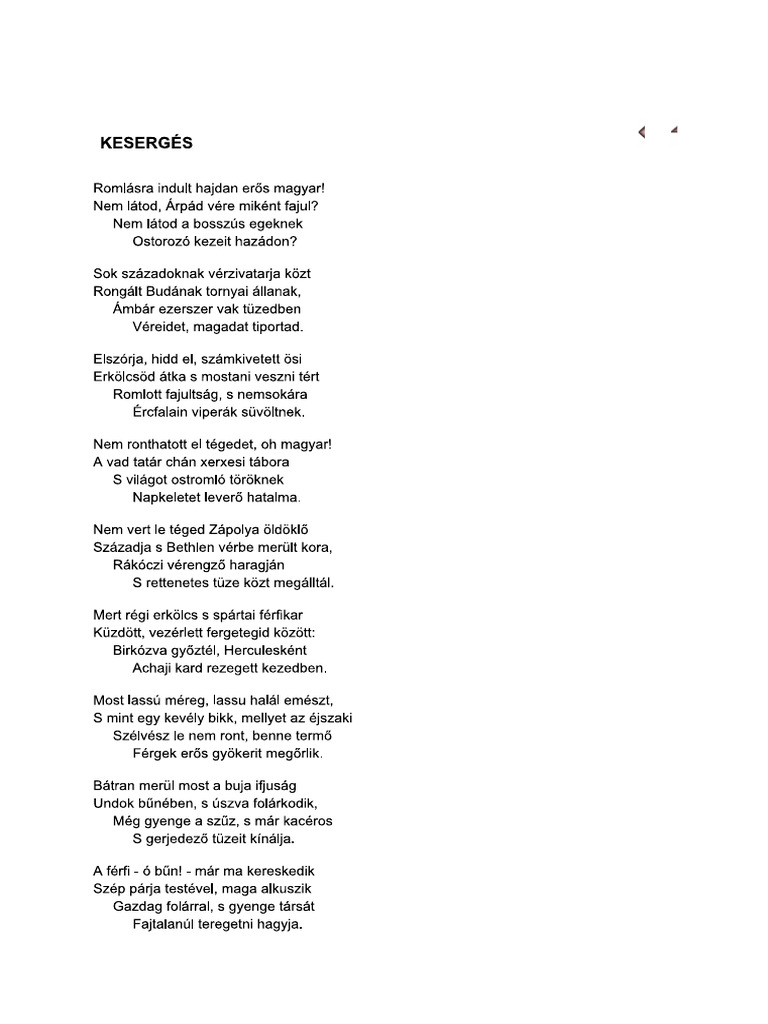 Intelligens Berzsenyi Versek | PDF