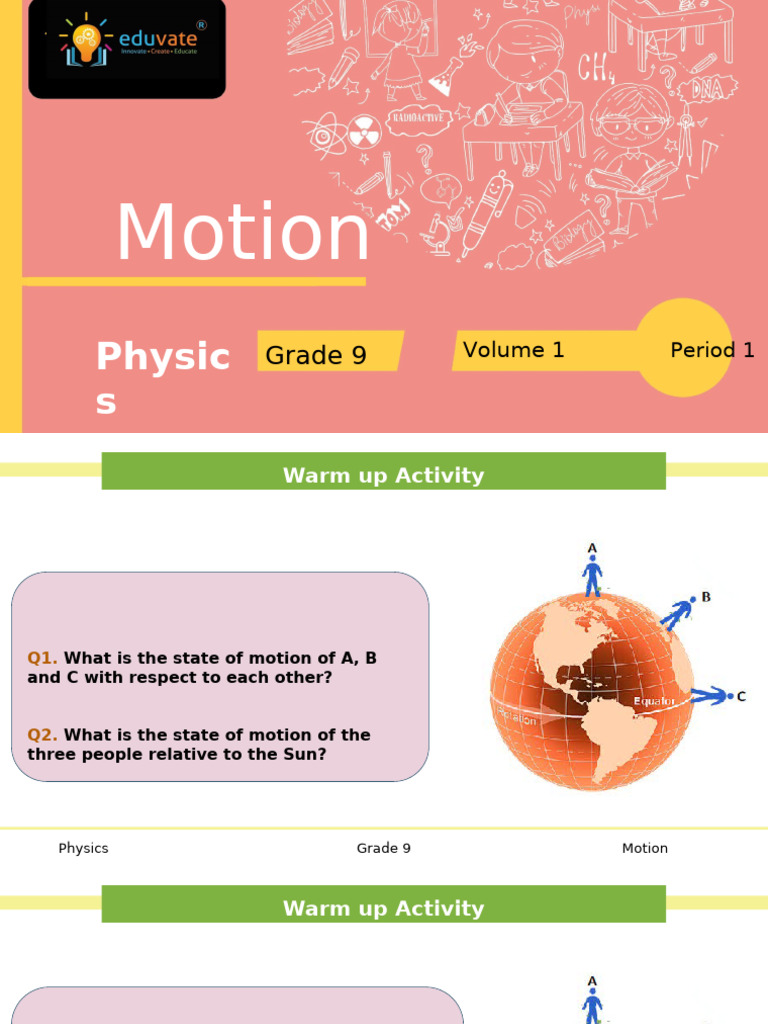 Phy Grade 9 Vol 1 Science Motion 2022-23 LP 1 PPT | PDF