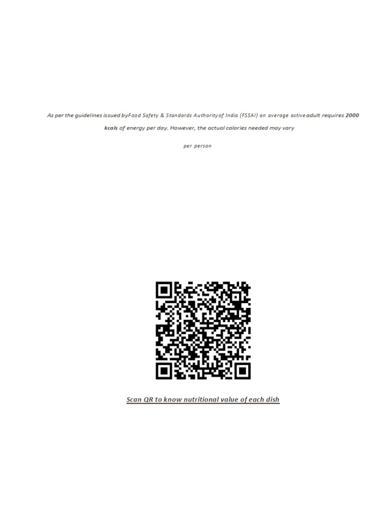 In Room Dining Food Menu | PDF