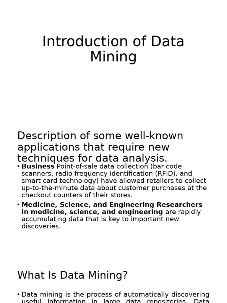 Lecture-1_Introduction-of-Data-Mining | PDF Lecture-1_Introduction-of-Data-Mining | PDF