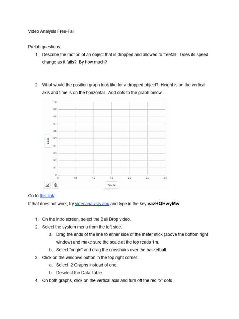 Video Analysis FreeFall | PDF