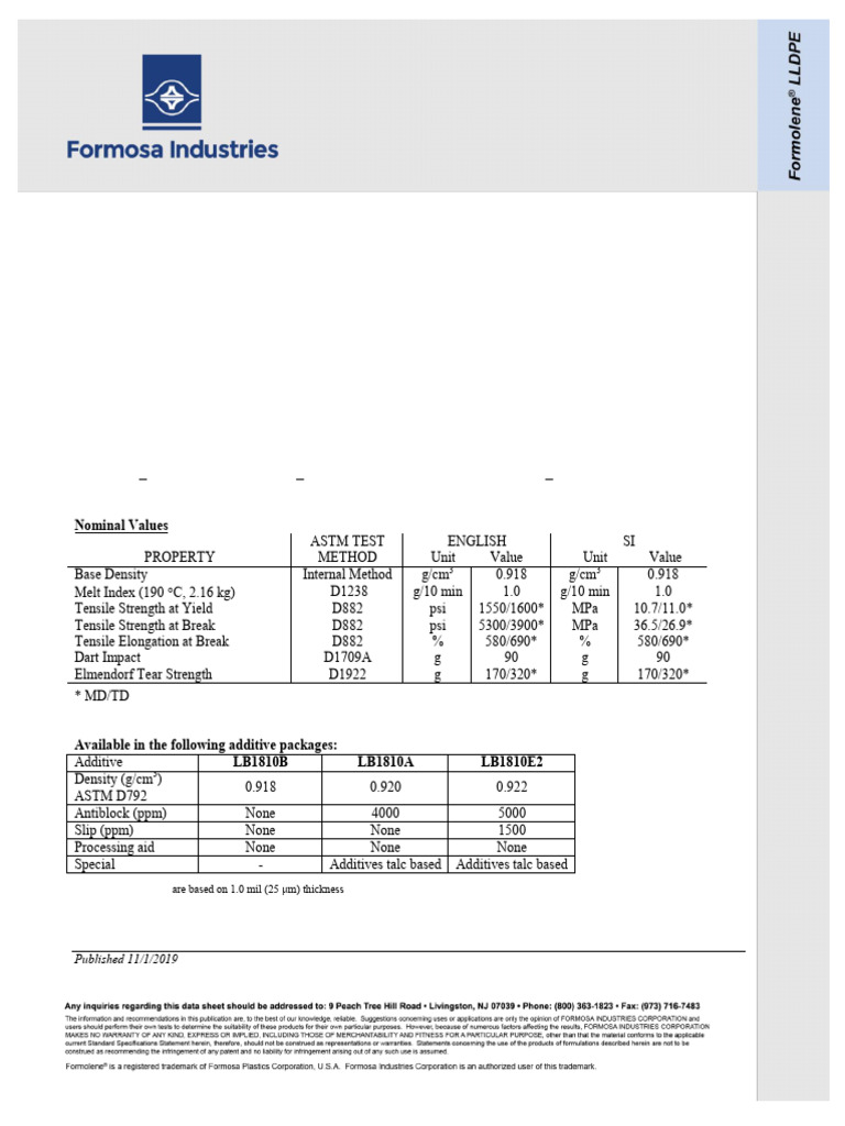Formolene LB1810B | PDF