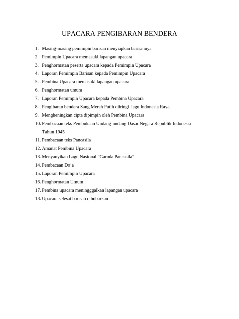 Upacara Pengibaran Bendera | PDF