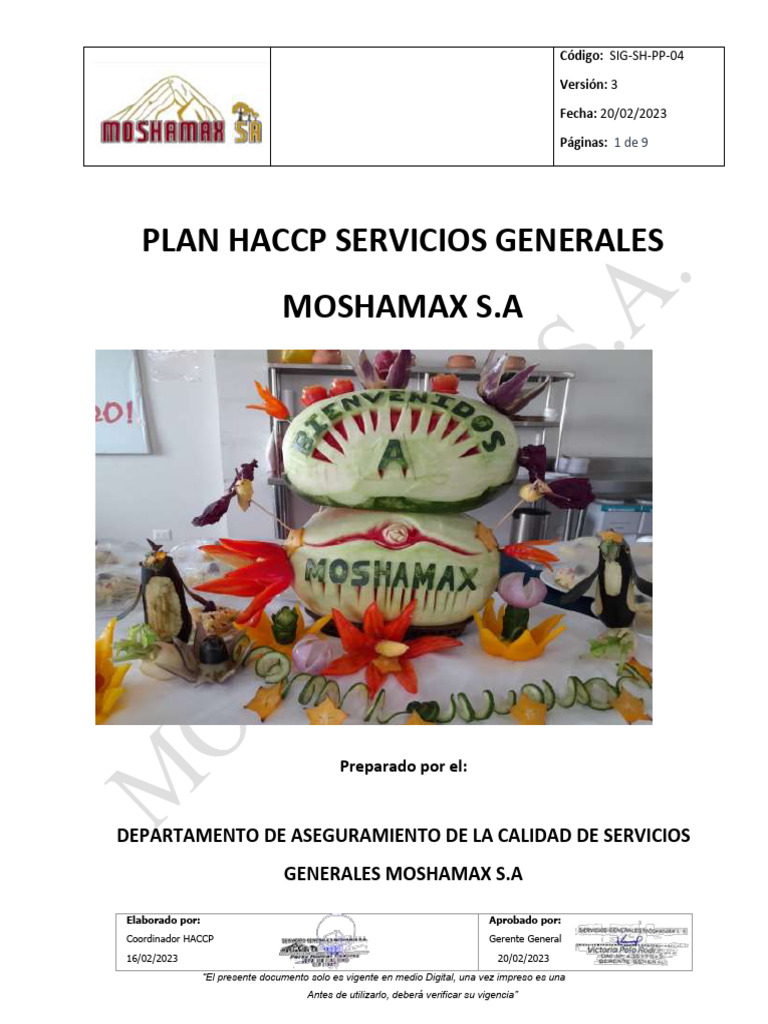 Sig-Sh-Pp-04 Plan Haccp2 | PDF