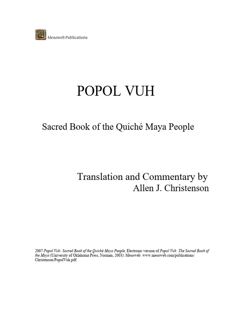 Popol Vuh (excerpt) | PDF