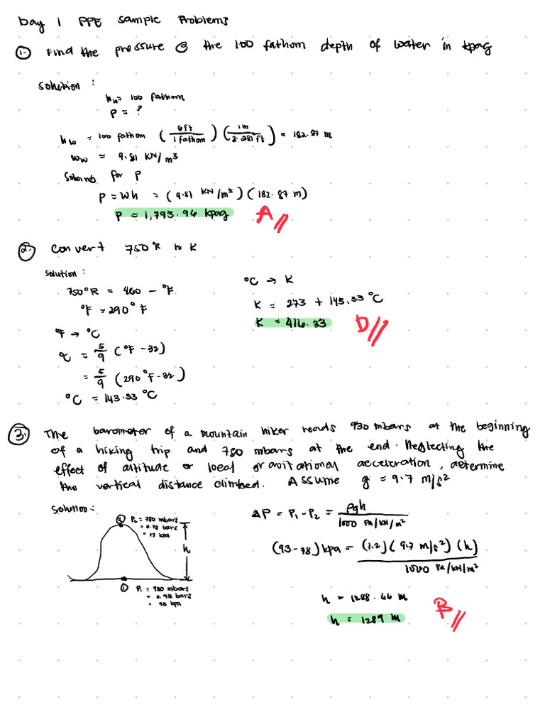Lecture Sample Problems PPE Day 1 | PDF