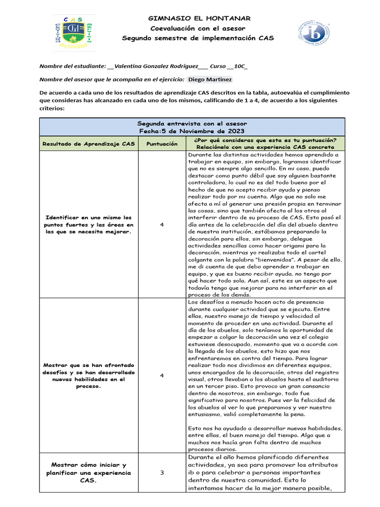 Segunda Entrevista Con El Asesor 2023 | PDF
