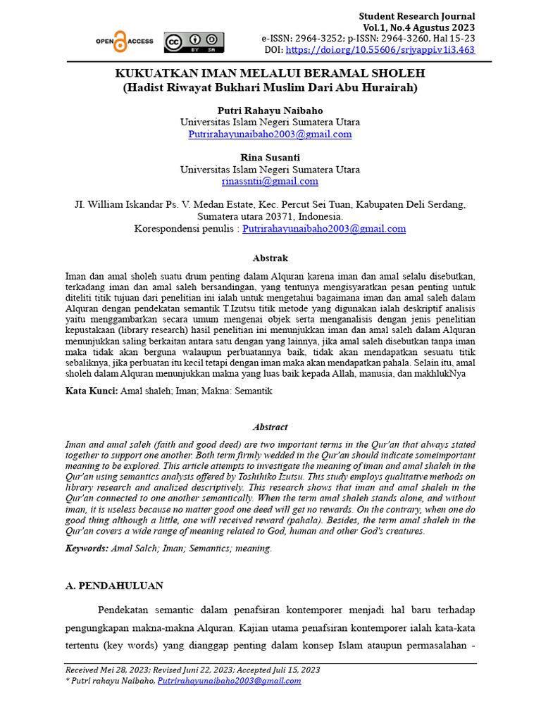 15-23 Kukuatkan Iman Melalui Beramal Sholeh | PDF