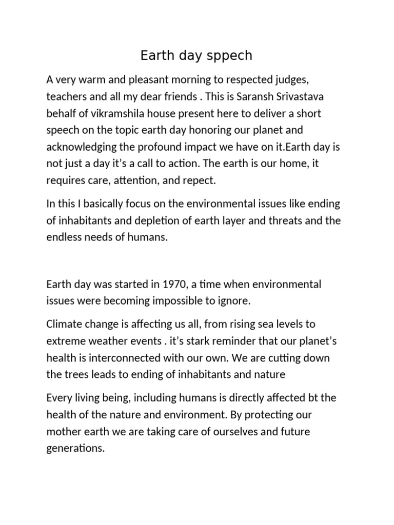 Earth Day: A Call to Action | PDF
