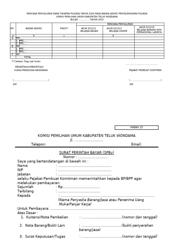 Format Keuangan Pilkada | PDF