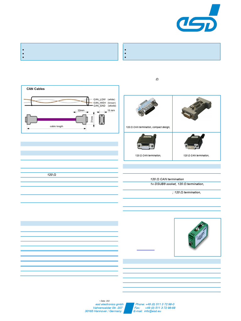 CAN-Cable Datasheet en | PDF