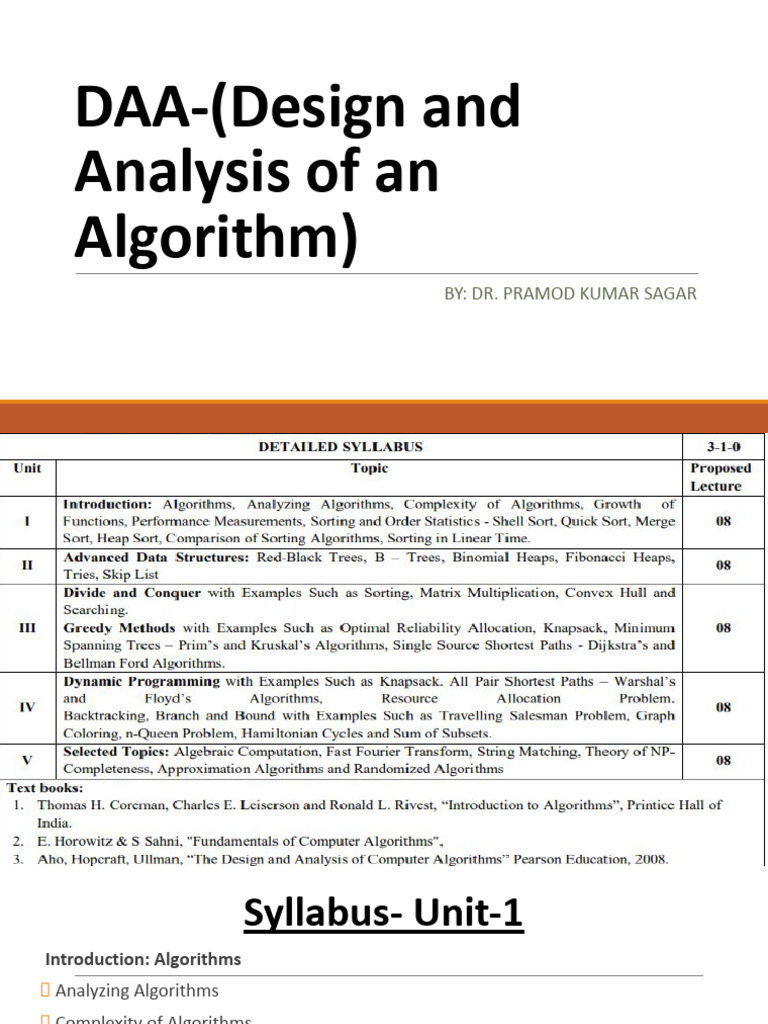 Daa Unit1 Notes | PDF