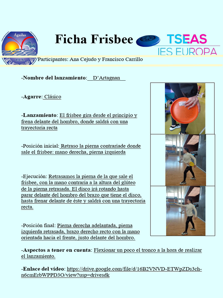 Ficha Fresbee - Francisco | PDF