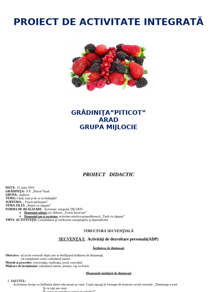 Proiect Fructe | PDF