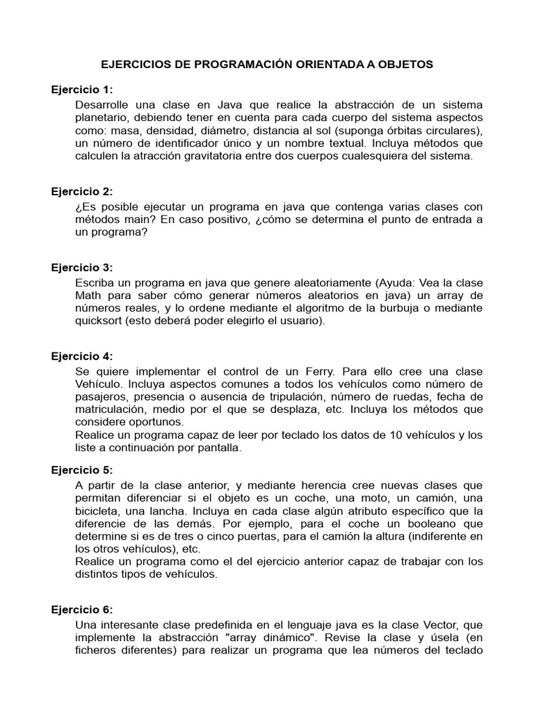 Ejercicios POO - Bloque4 | PDF