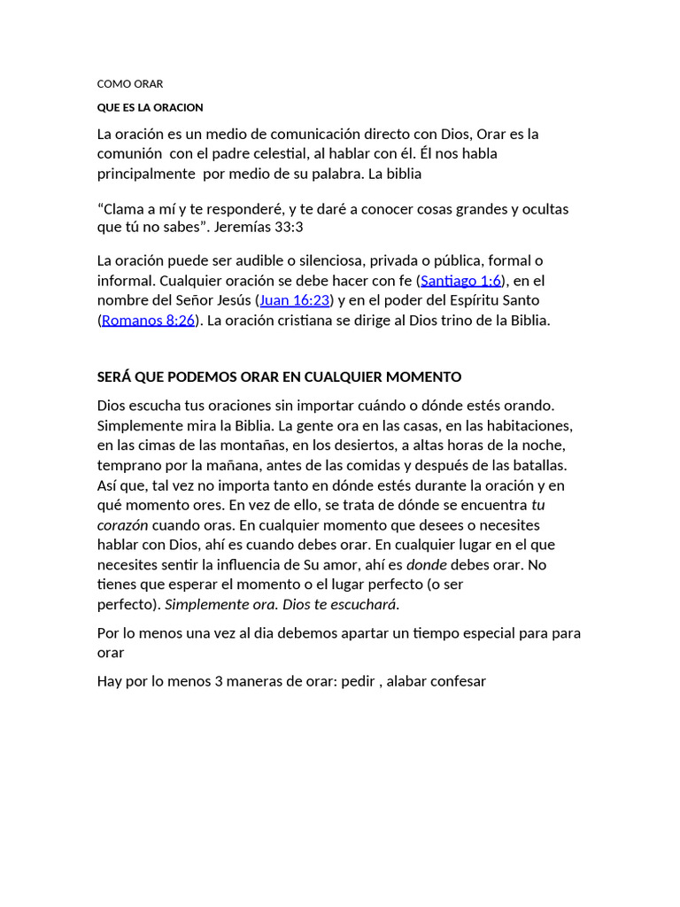 Como Orar | PDF