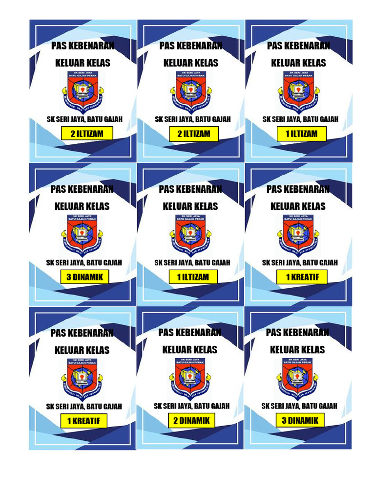 Pas Kebenaran Keluar Masuk Kelas | PDF