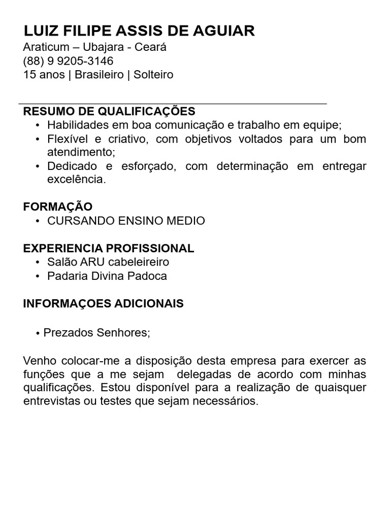 Curriculo Luiz | PDF