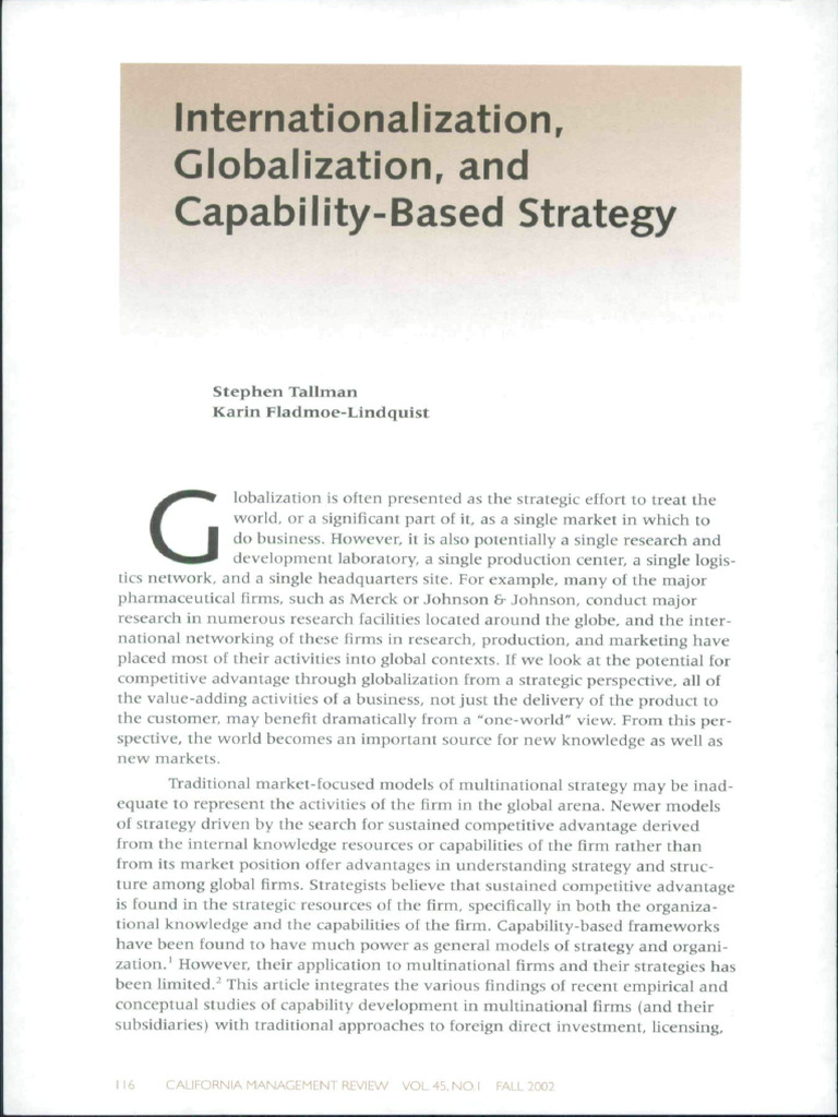 capability based strategy | PDF