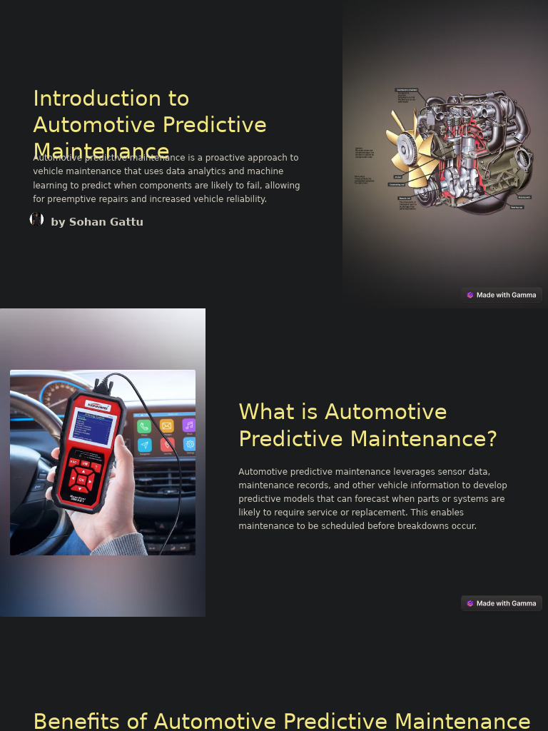 Introduction To Automotive Predictive Maintenance | PDF