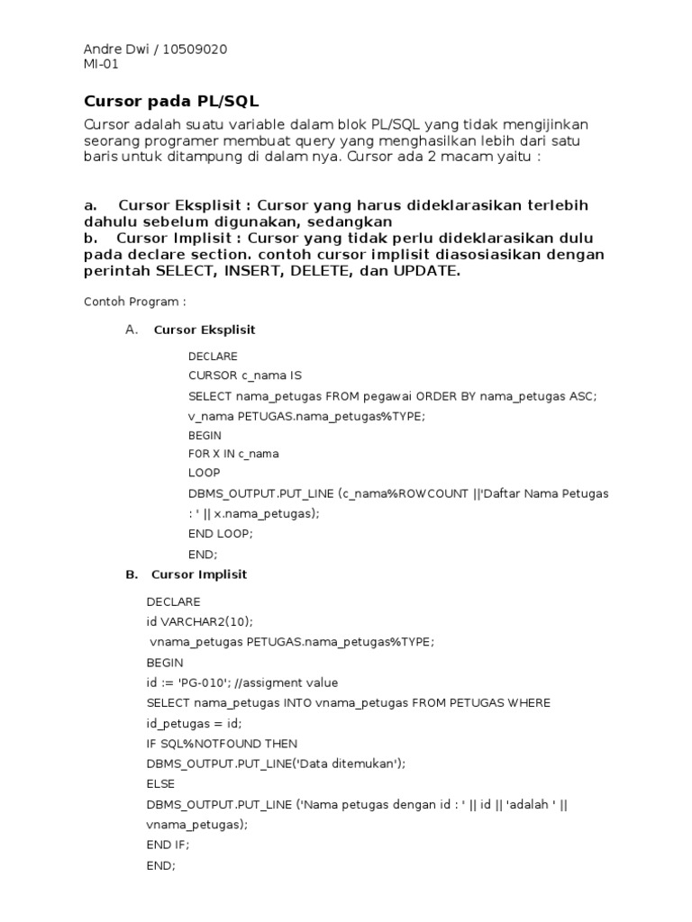 Cursor Pada PL | PDF | Komputer