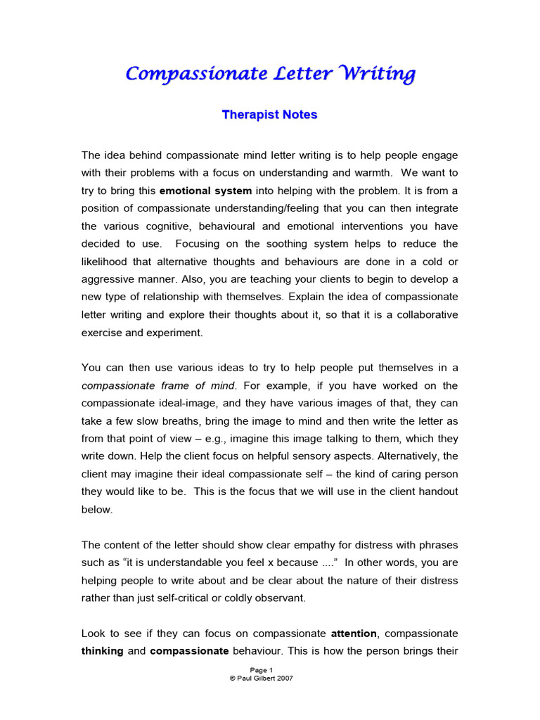 Compassionate Letter Writing | PDF
