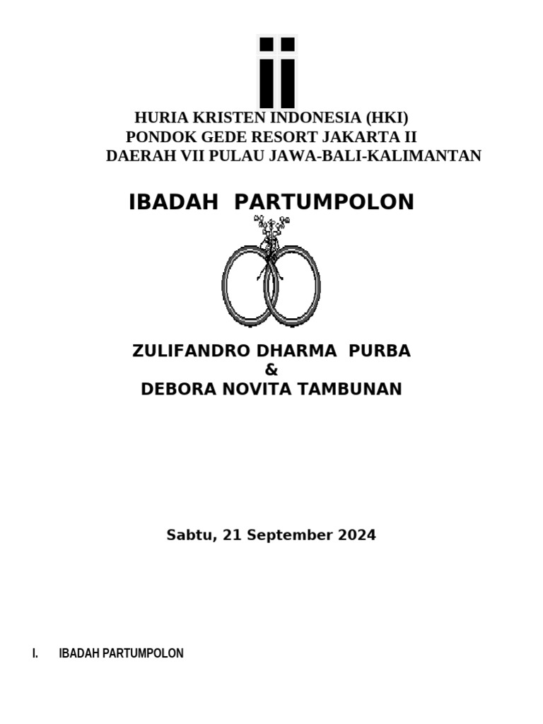Acara Martumpol ZULIFANDRO & DEBORA1 | PDF