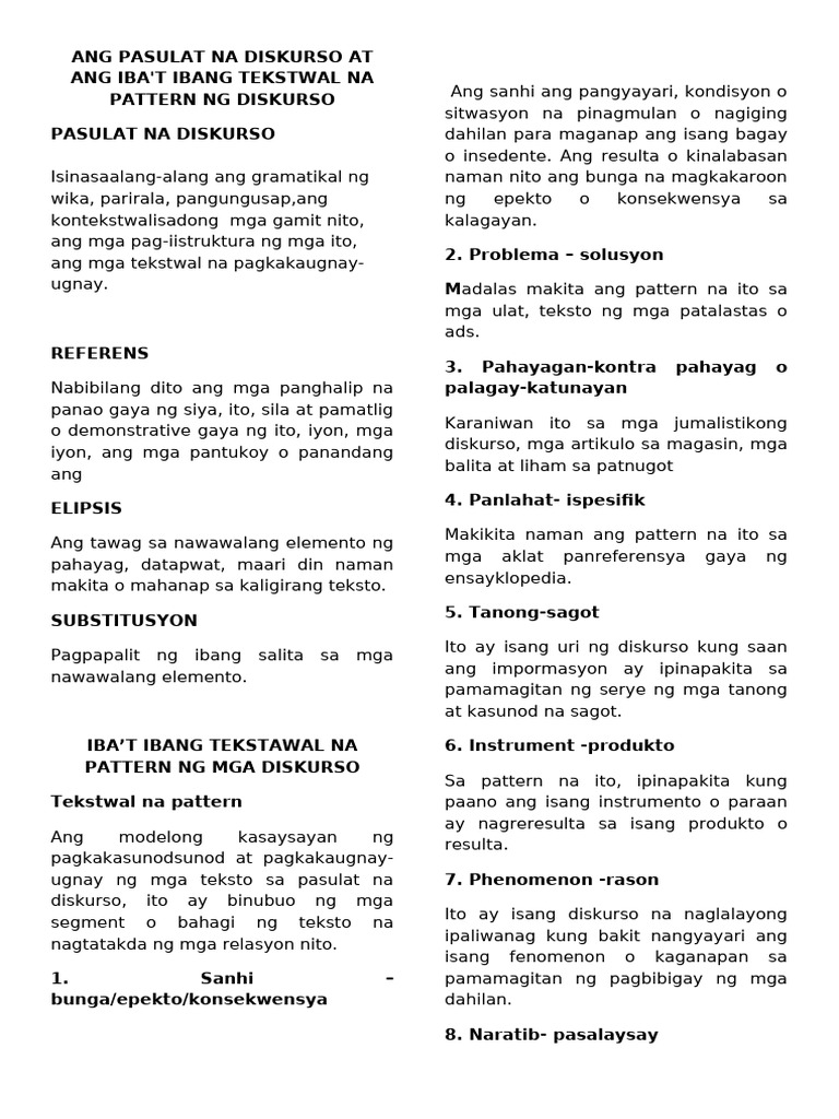 Pasulat Na Diskurso | PDF
