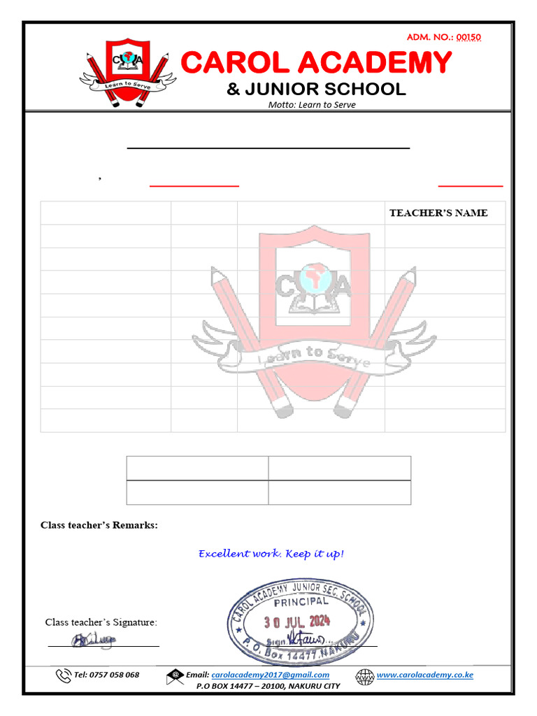 Carol Academy: & Junior School | PDF