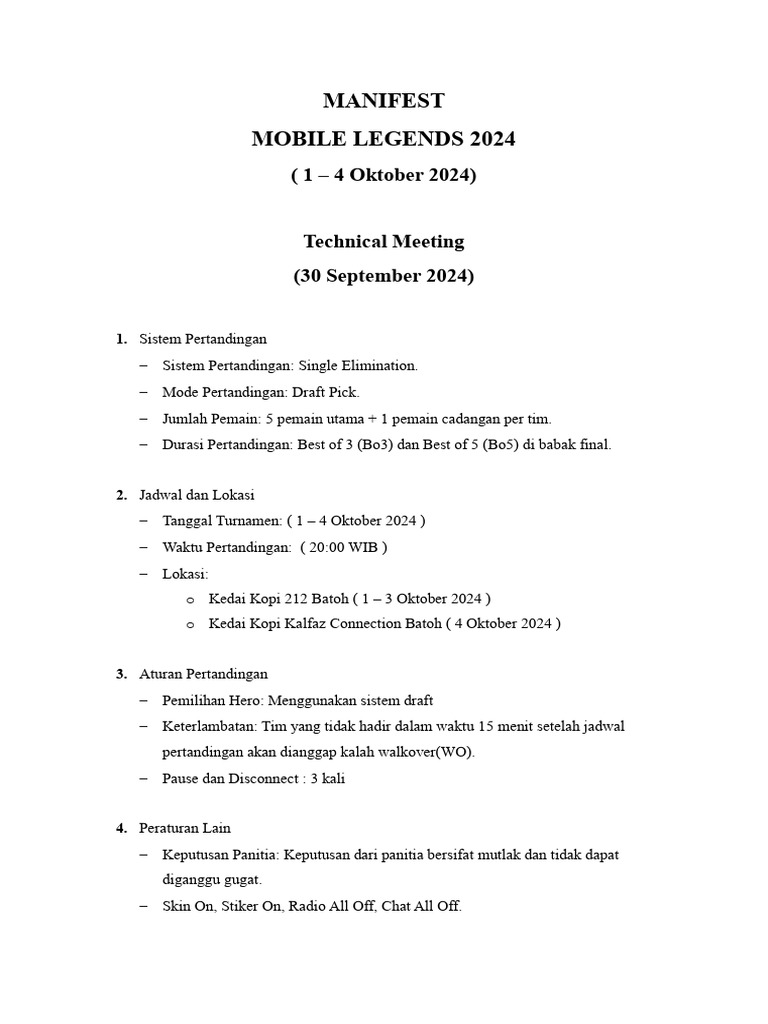 Technical Meeting Manifest ML | PDF