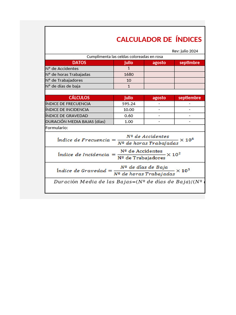 Calculo Indices Siniestralidad | PDF