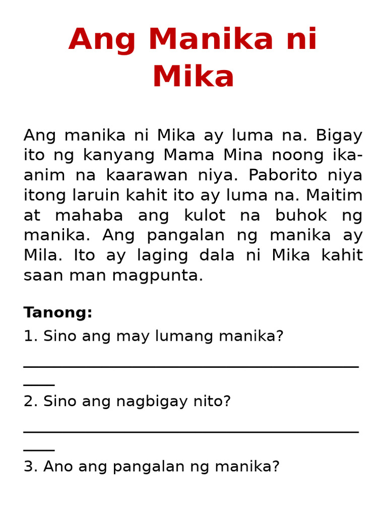 Ang Manika Ni Mika | PDF