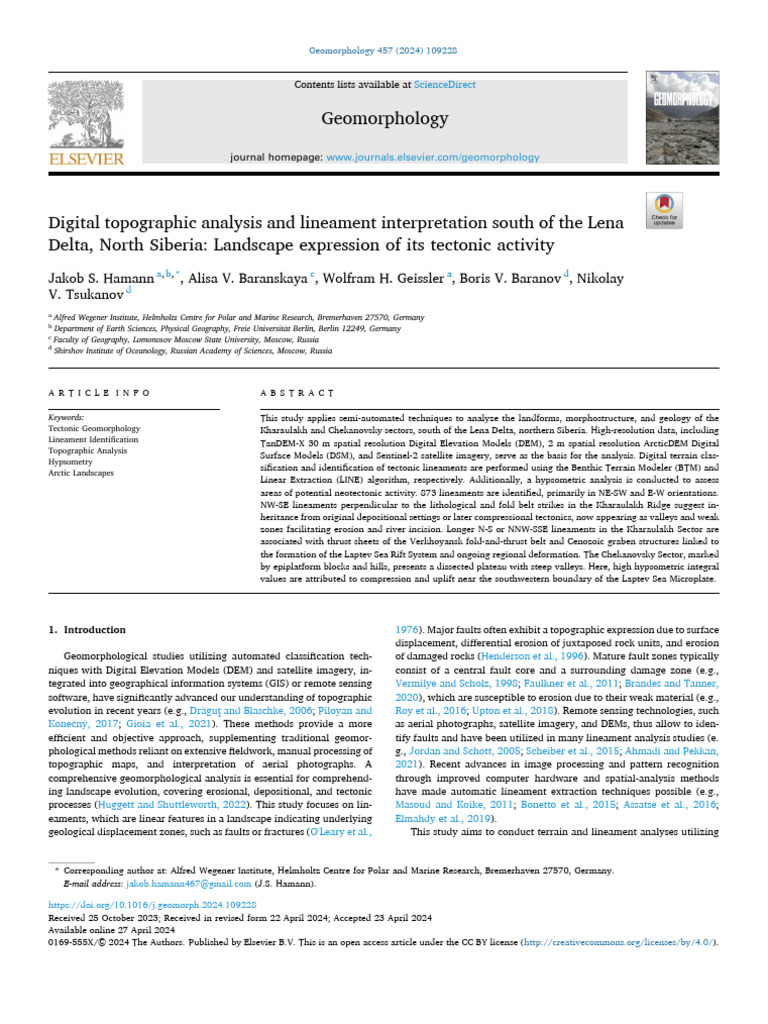 Digital Topographic Analysis and Lineament Interpretation South of The ...