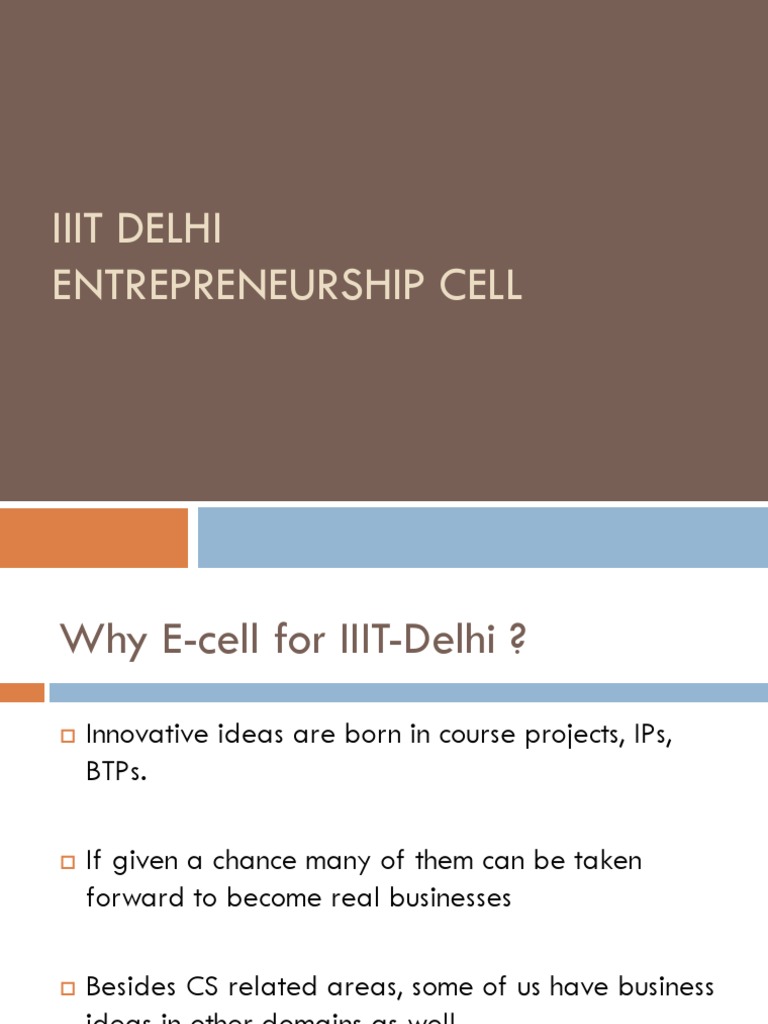 E Cell Iiitd | PDF