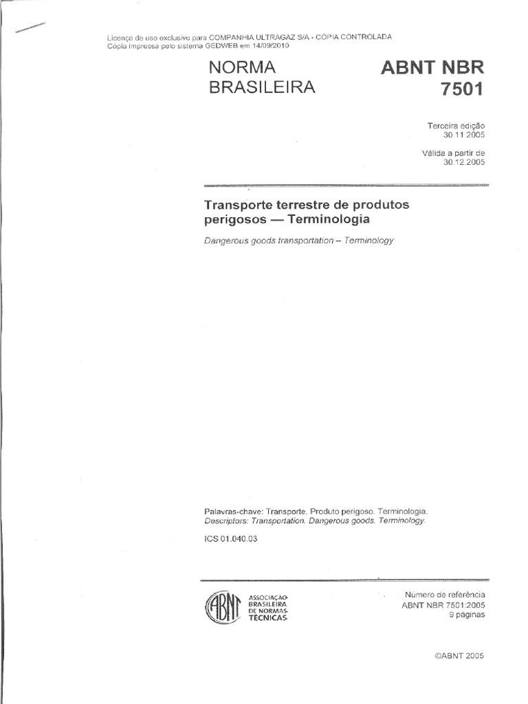 NBR 7501 | PDF