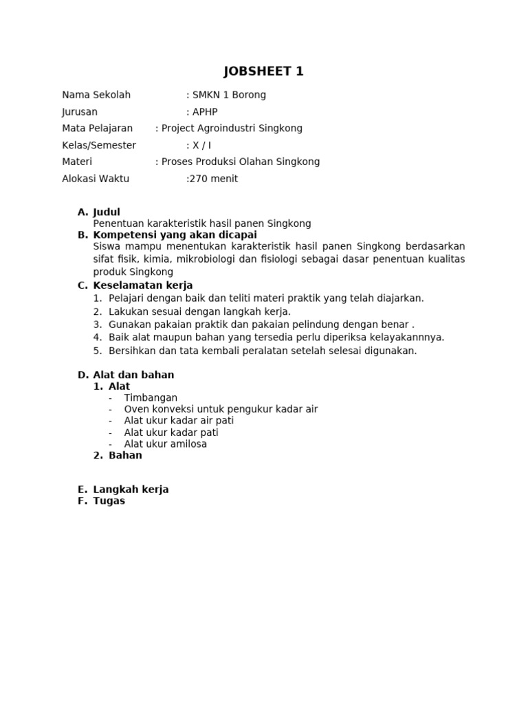 JOBSHEET Nanas Semester 1 | PDF