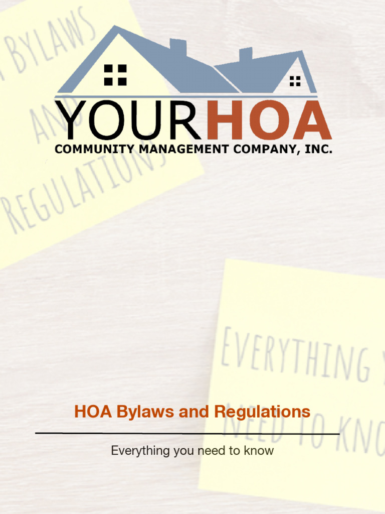 HOA Bylaws and Regulations | PDF