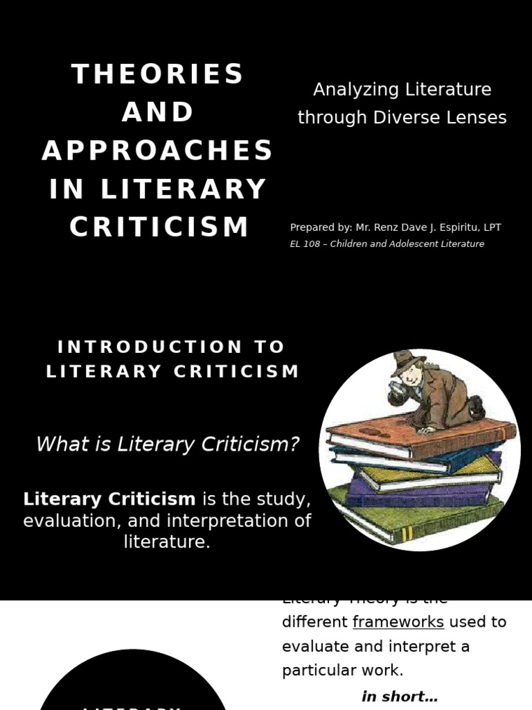 Theories and Approaches in Literary Criticism | PDF