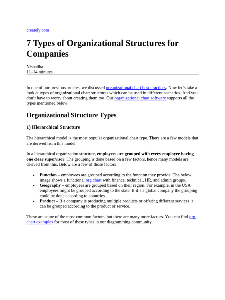 7 Organizational Structure | PDF