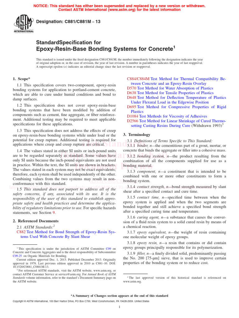Astm C881 C881M 13 | PDF