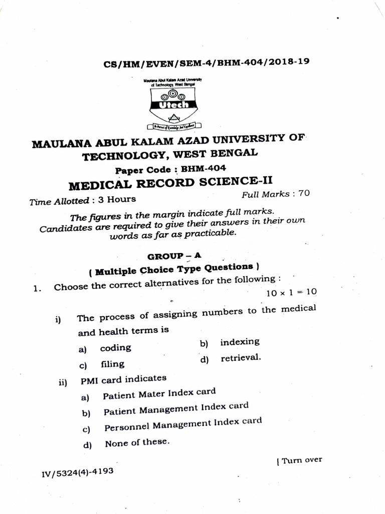 Medical Record Science Exam Guide | PDF | Medical Record | Medicine