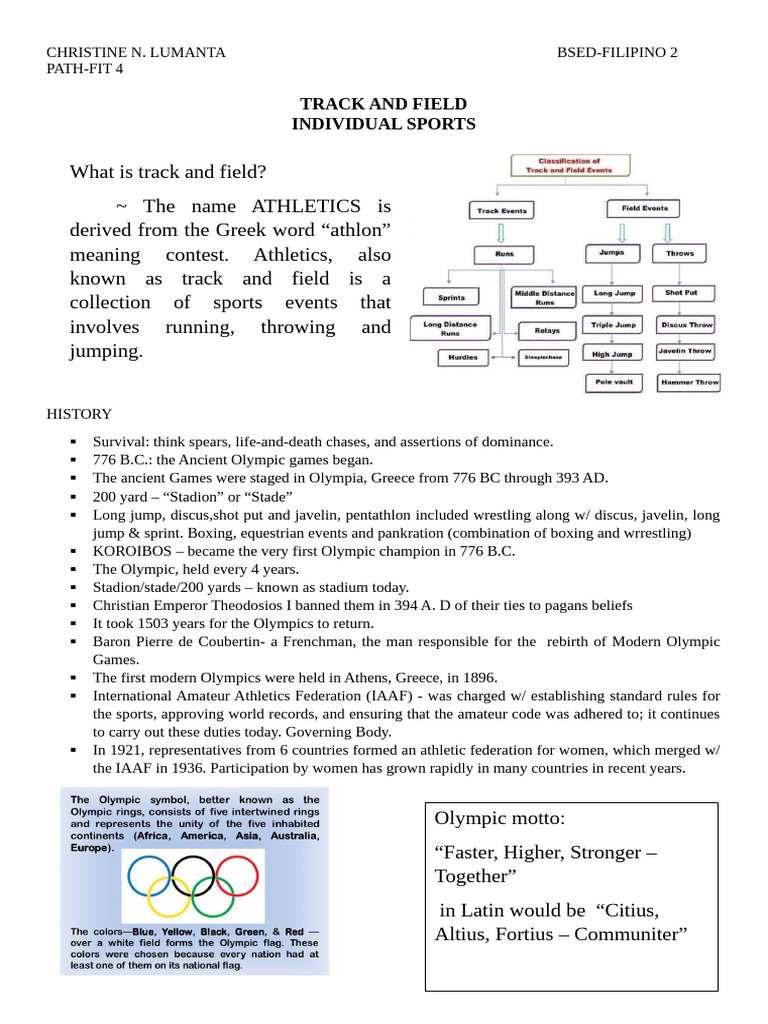 PATH-FIT 4 - Track and Field | PDF