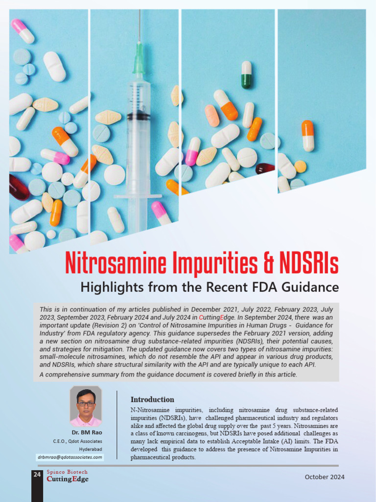 Nitrosamine Impurities & NDSRI's | PDF | Food And Drug Administration ...