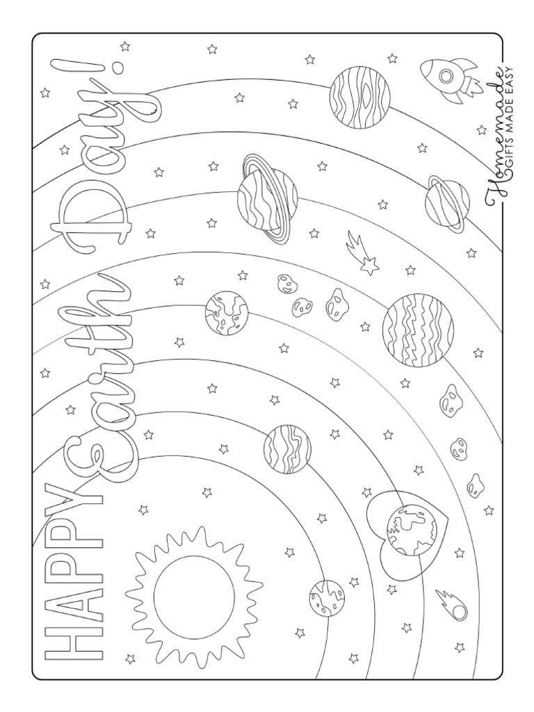 Earth Day Coloring Pages Solar System | PDF
