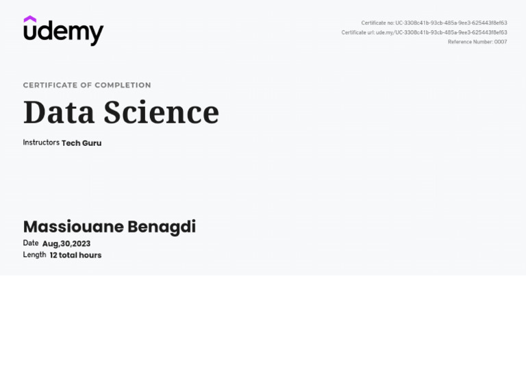 Udemy Certificate | PDF