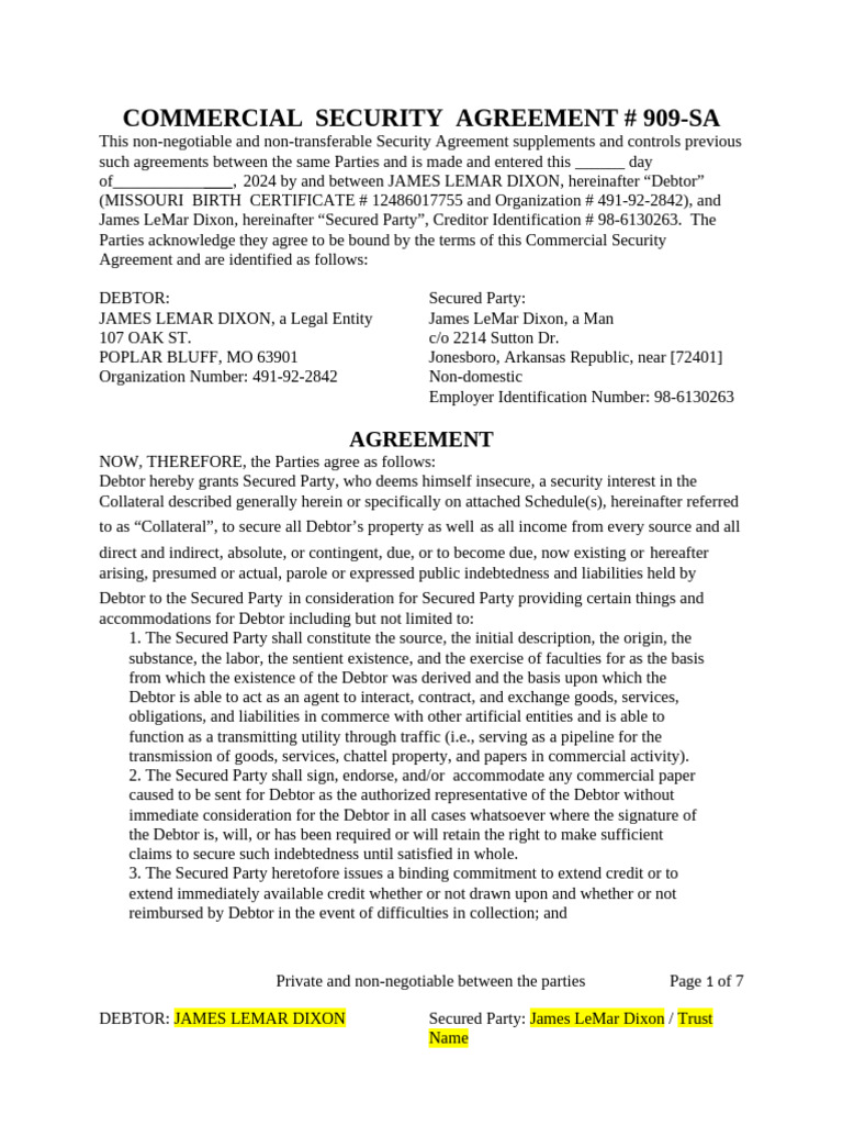 Security Agreement Template | PDF