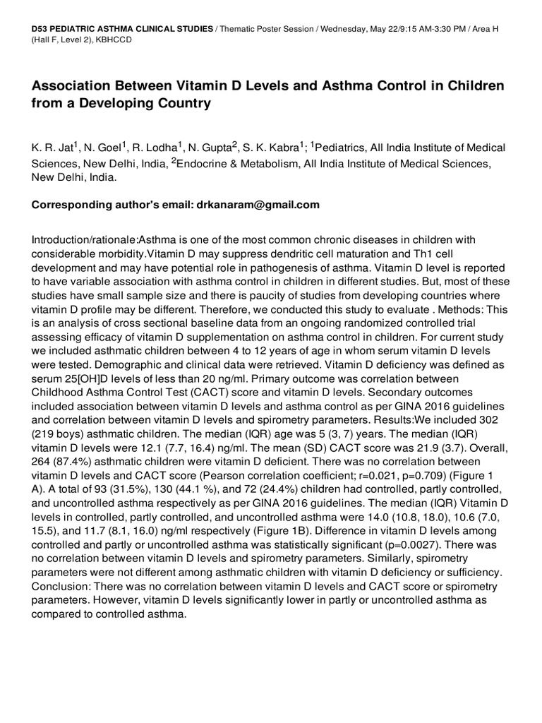 ATS Abstract 3 KRJ, Asthma | PDF
