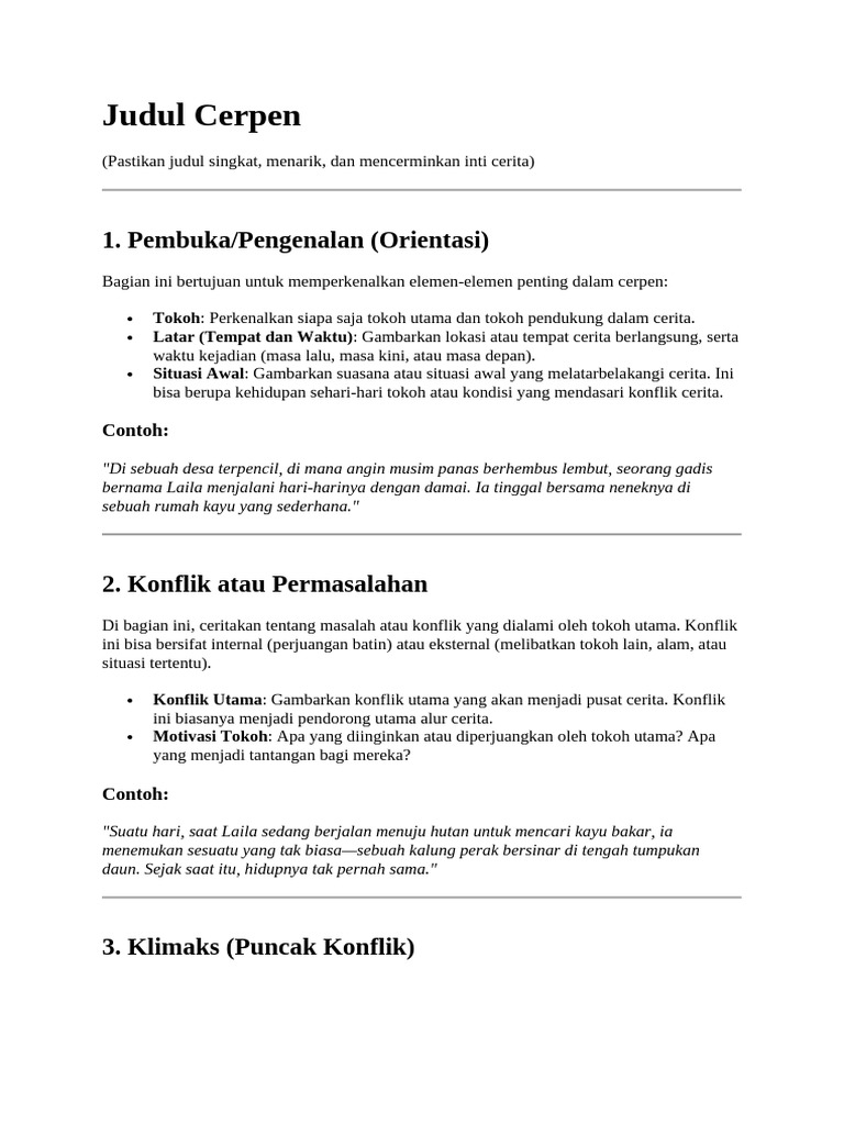 Template Cerpen | PDF