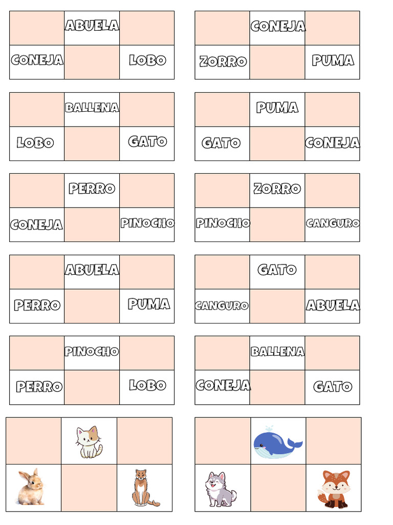 Bingo de Palabras | PDF