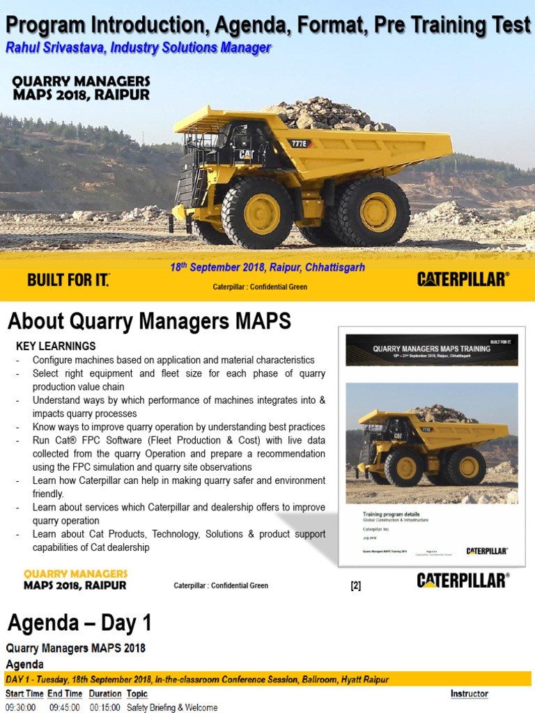 CAT Quarry Managers Training PDF | PDF